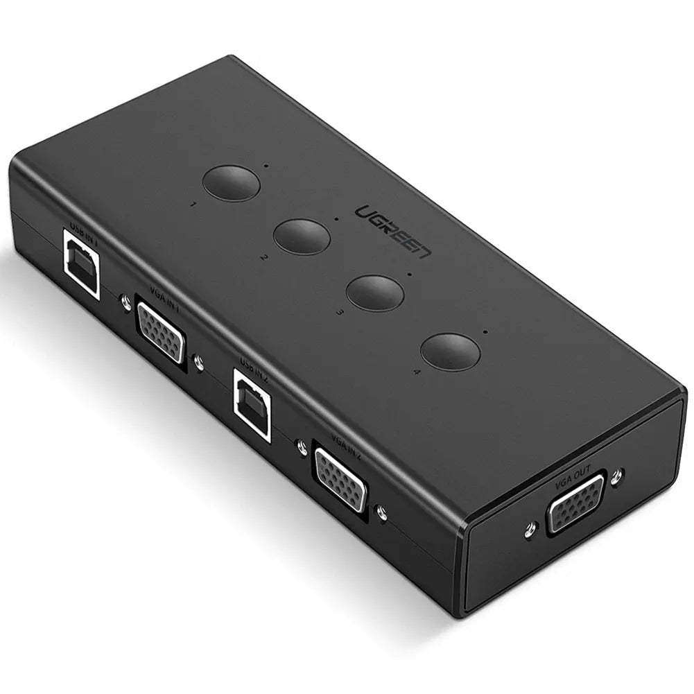 Usb Switcher 2 Computers 4-Port USB 2.0 KVM Switch Mouse/Keyboard/VGA ...